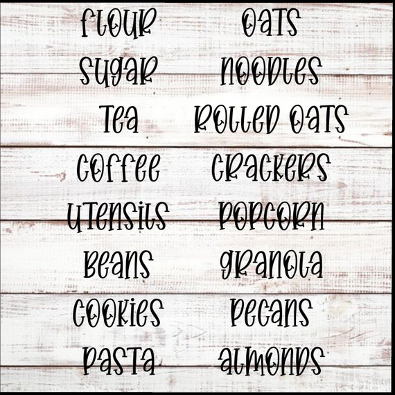 Kitchen Labels Svg Kitchen Labels Png Kitchen Canisters - Etsy