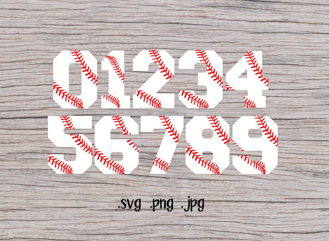 Baseball Numbers - Baseball Svg - Baseball Svg Files - Svg File - Svg ...
