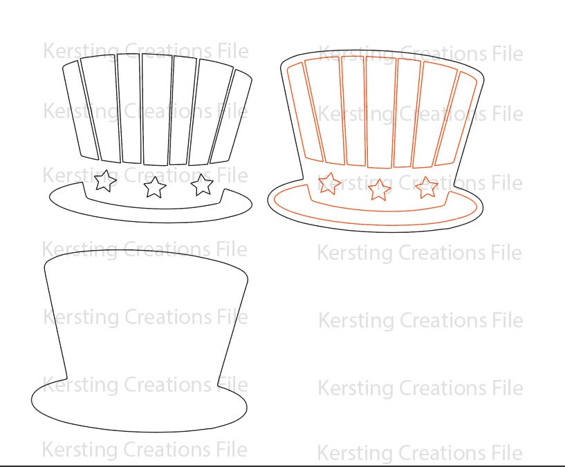 4th of July Uncle Sam Hat 3D Holiday FILE ONLY Instant - Etsy