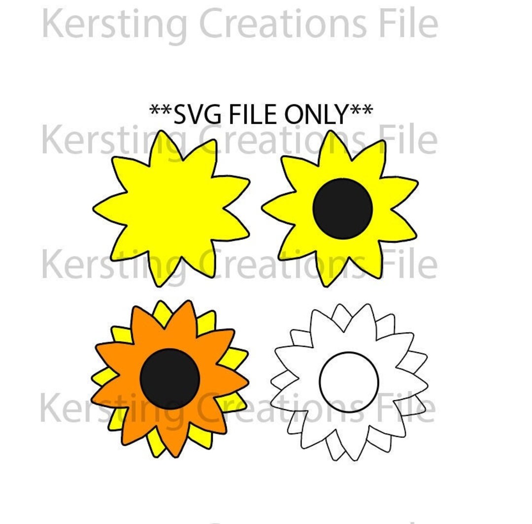 Sunflower Design *FILE ONLY* Instant Download File SVG Shapes - Etsy