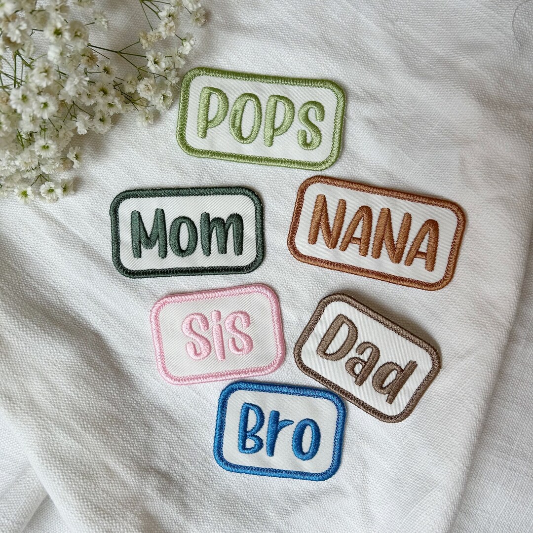 Iron on or Sew on Custom Embroidered Patch- Twill Fabric, Faux Merrowed ...