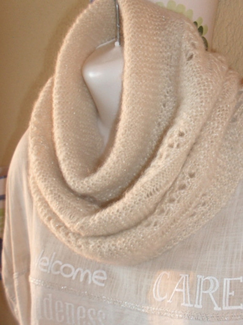 Knitting Pattern PDF Digital Download, Striped Cowl, Lace Cowl, Size ...