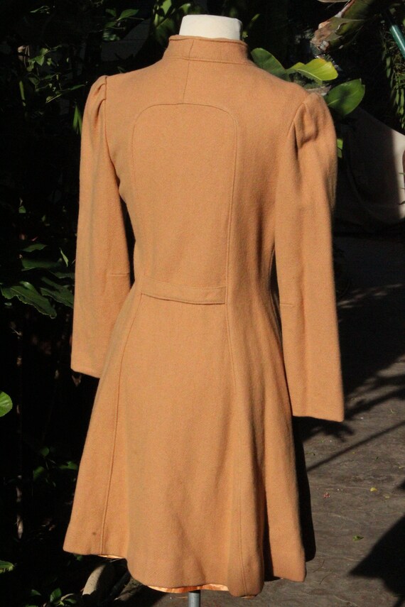 Long 60s Tan Wool 6 Button Jacket (Vintage / 60s) - Gem