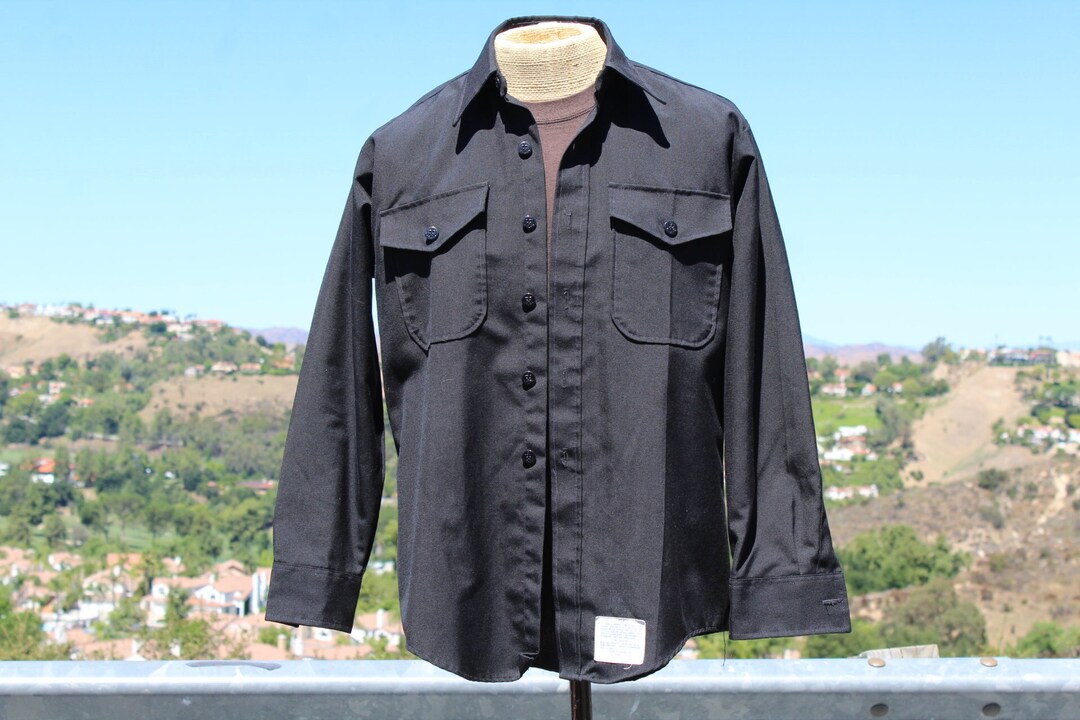 70s US Navy Black Shirt 16/41 (vintage / 70s / USN) - Etsy