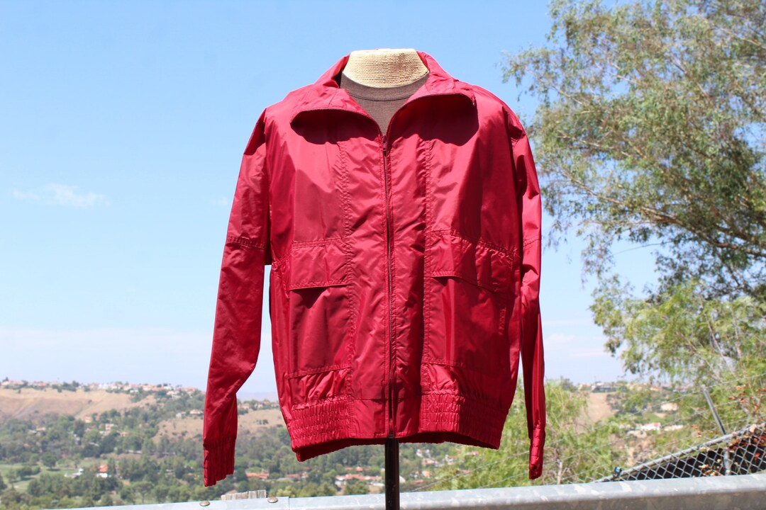 Vintage Red Nylon Windbreaker XL vintage / 90s / Haband - Etsy