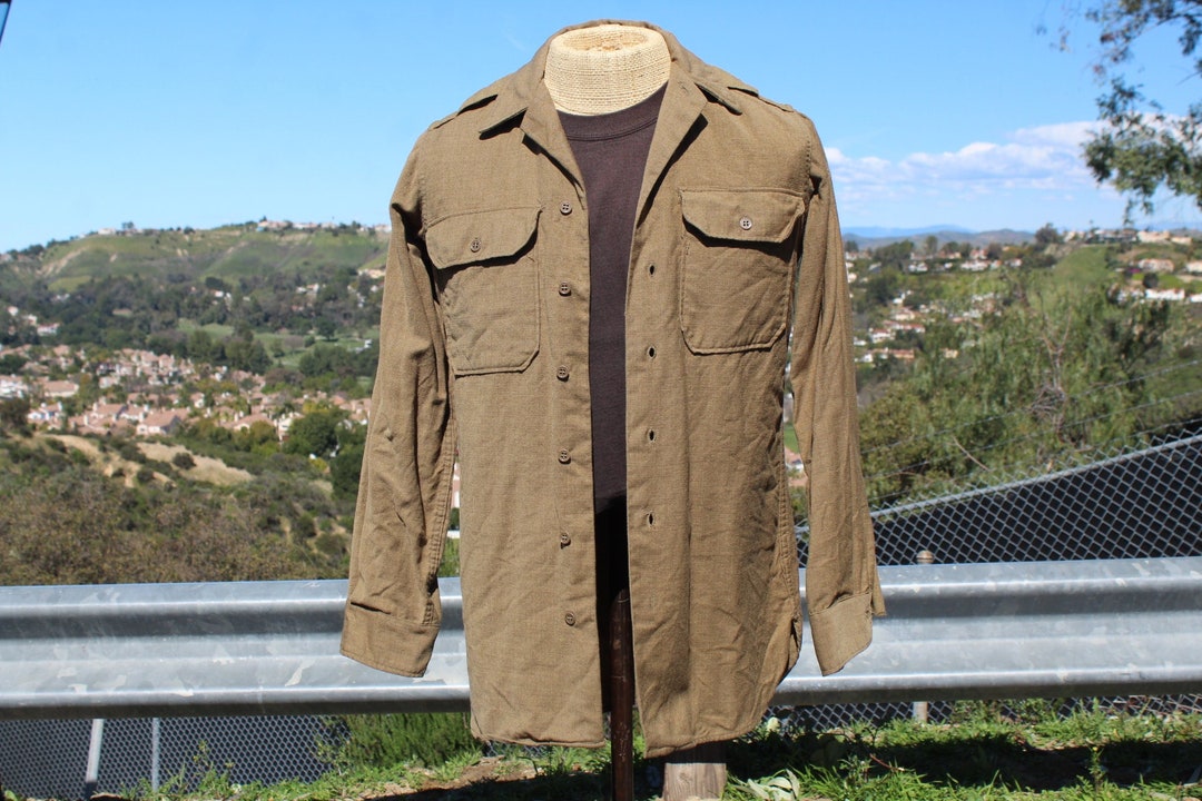 Vintage 40s WW2 Green Wool Shirt 14.5 34 (vintage / 40s / US Army) - Etsy