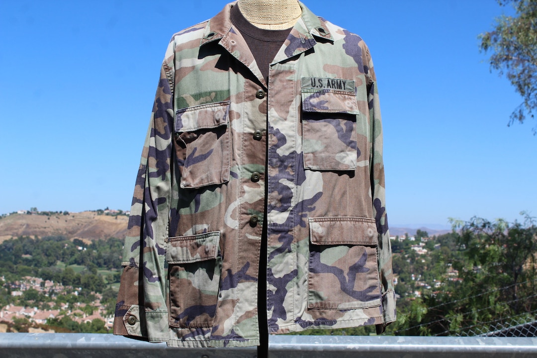 90s Green US Army Camo Jacket Large (vintage / 90s / US Army) - Etsy