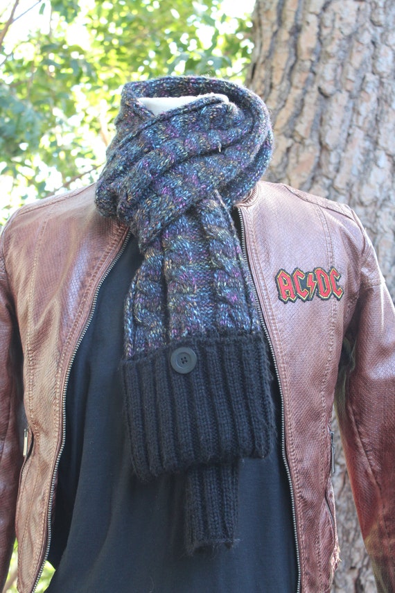 Vintage 80s scarf black - Gem