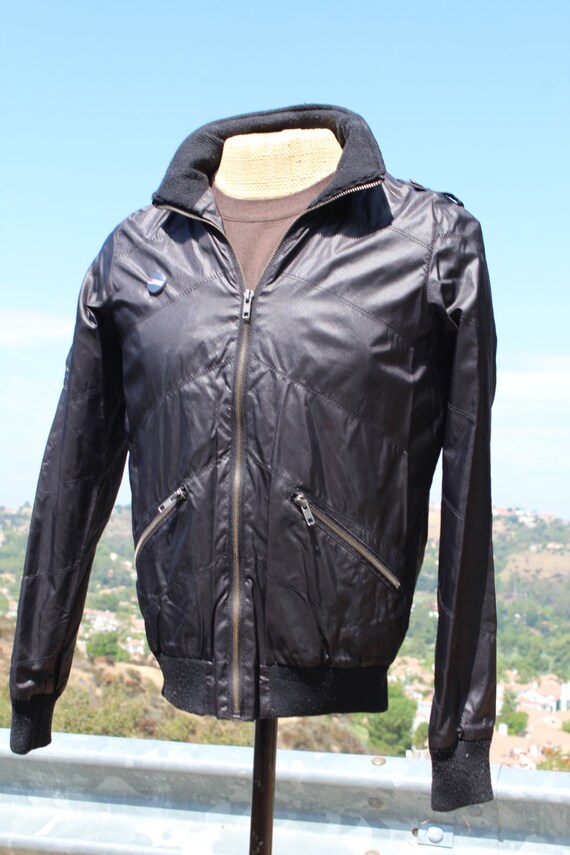 Hidden Hood Black Nylon Bomber Mesh Lining XS (Vintag… - Gem