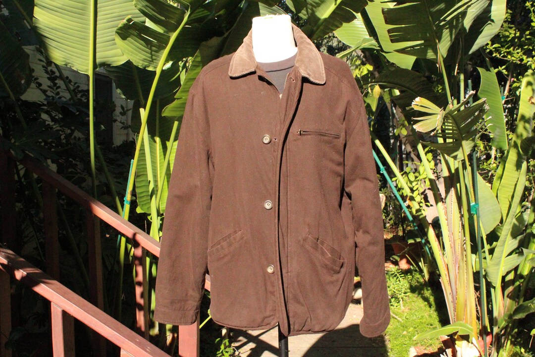Shearling Lined Brown Jacket W Corduroy Collar (vintage / 80s) - Etsy