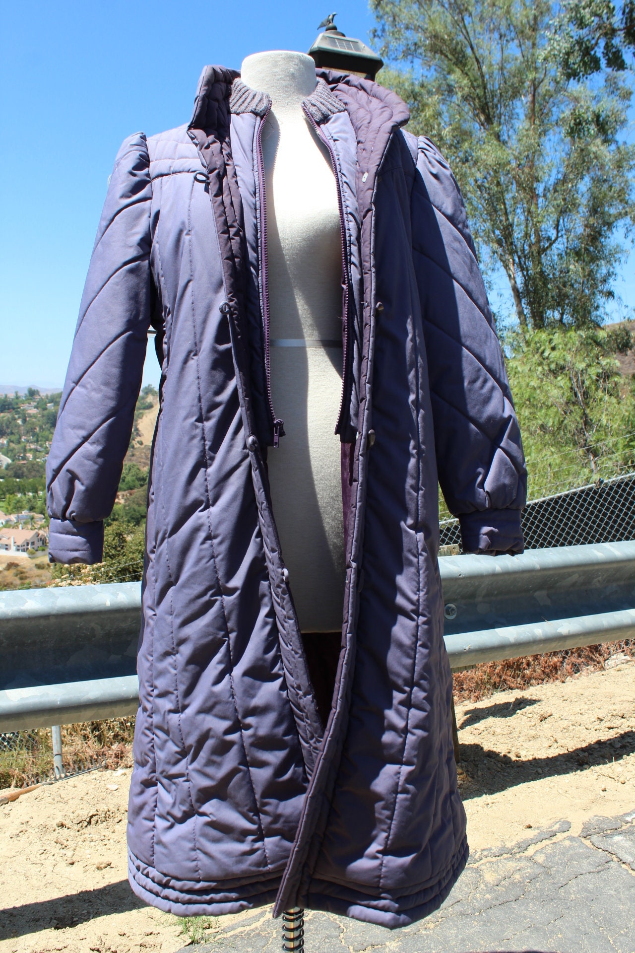 80s Purple Puffer Duster Women's 12 vintage / 80s / Current Seen - Etsy