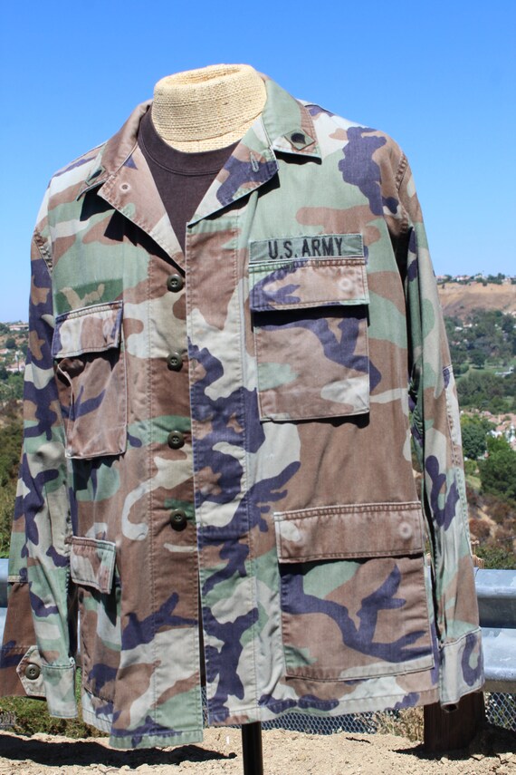 90s Green US Army Camo Jacket Large (Vintage / 90s / … - Gem