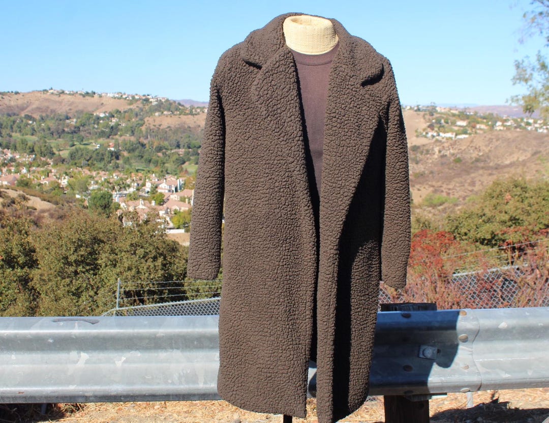 Green Fuzzy Long Coat Small vintage / 90s - Etsy