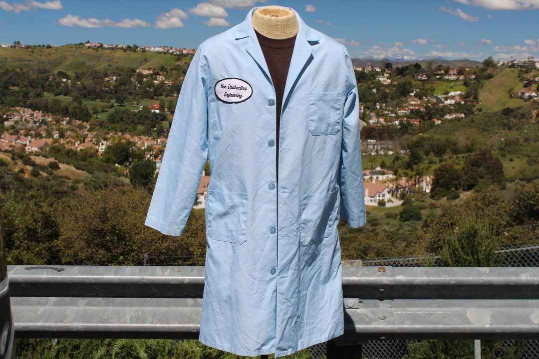 Powder Blue Non Destructive Engineering Lab Coat Medium vintage / 80s ...