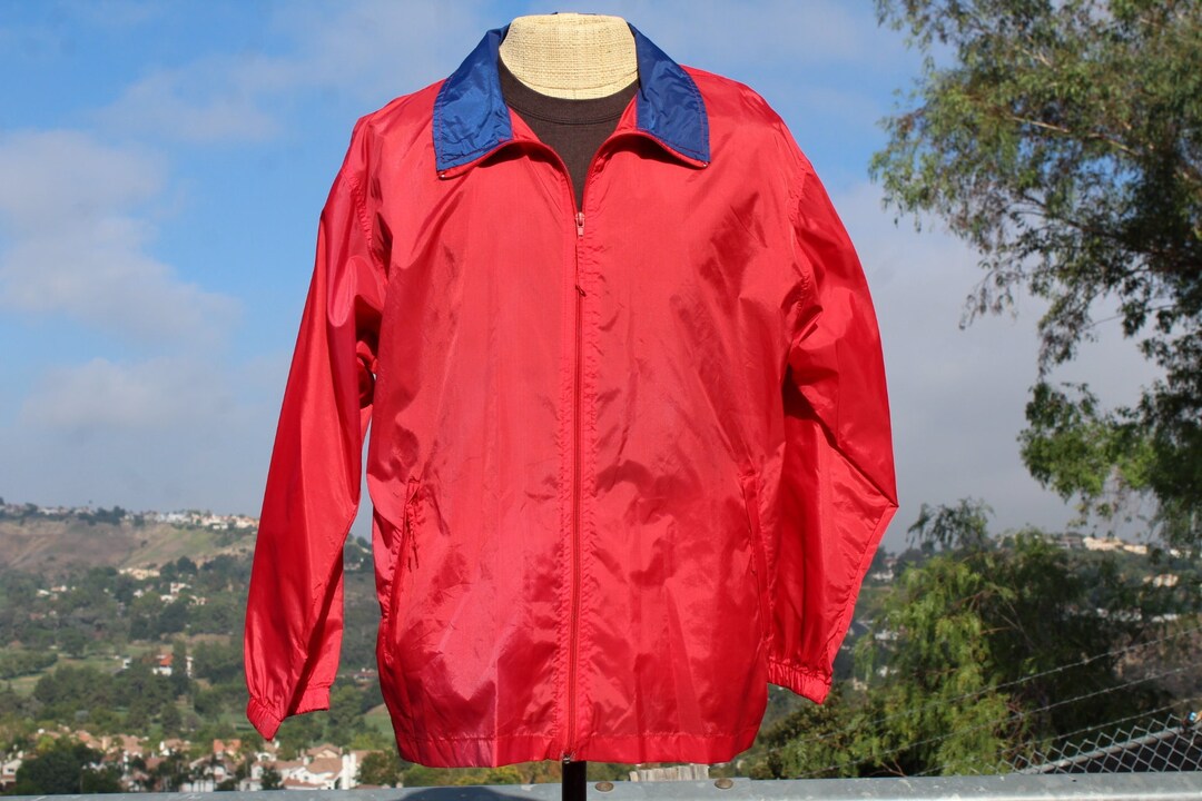Vintage Red Nylon Windbreaker Small vintage / 70s / Haband - Etsy