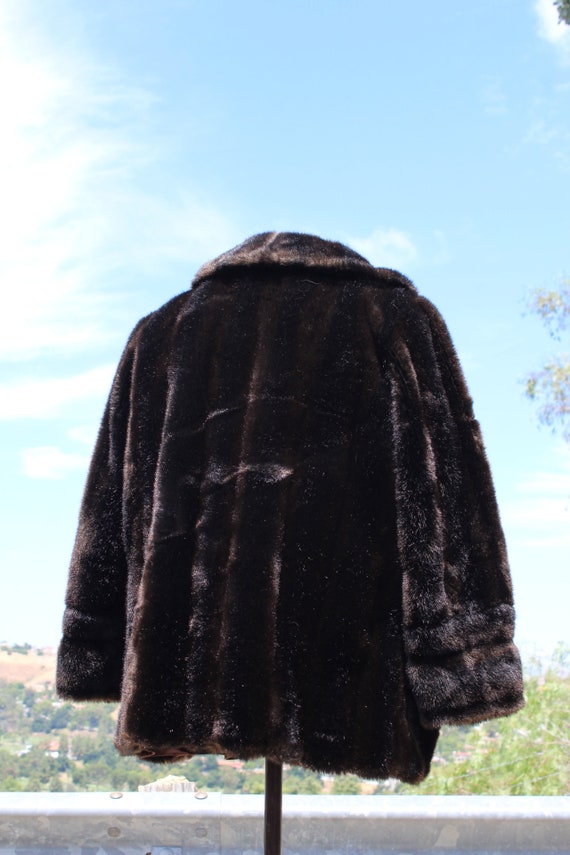 Vintage 50s Black Faux Fur Coat Mincara 8 (Vintage / … - Gem