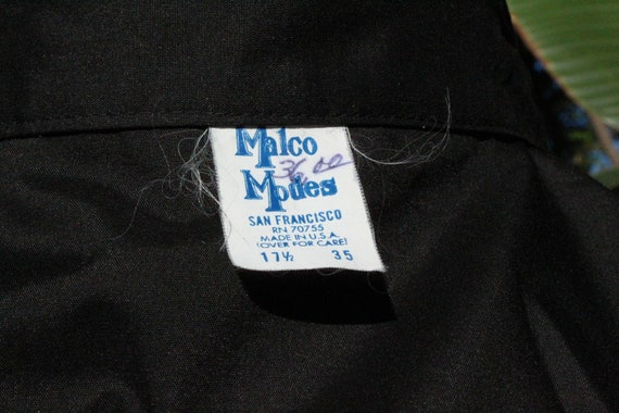 Vintage 60s Black Malco Modes Western Shirt NOS 17.5 … - Gem