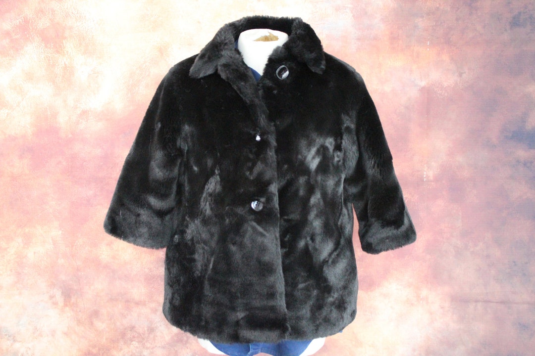 Kid's Vintage Black Faux Fur Opera Coat vintage / 80s - Etsy