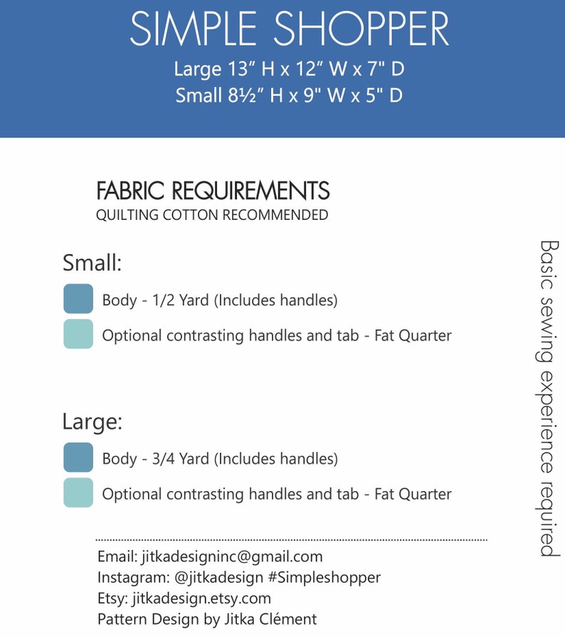 SIMPLE SHOPPER - Shopping Bag Pattern - Etsy