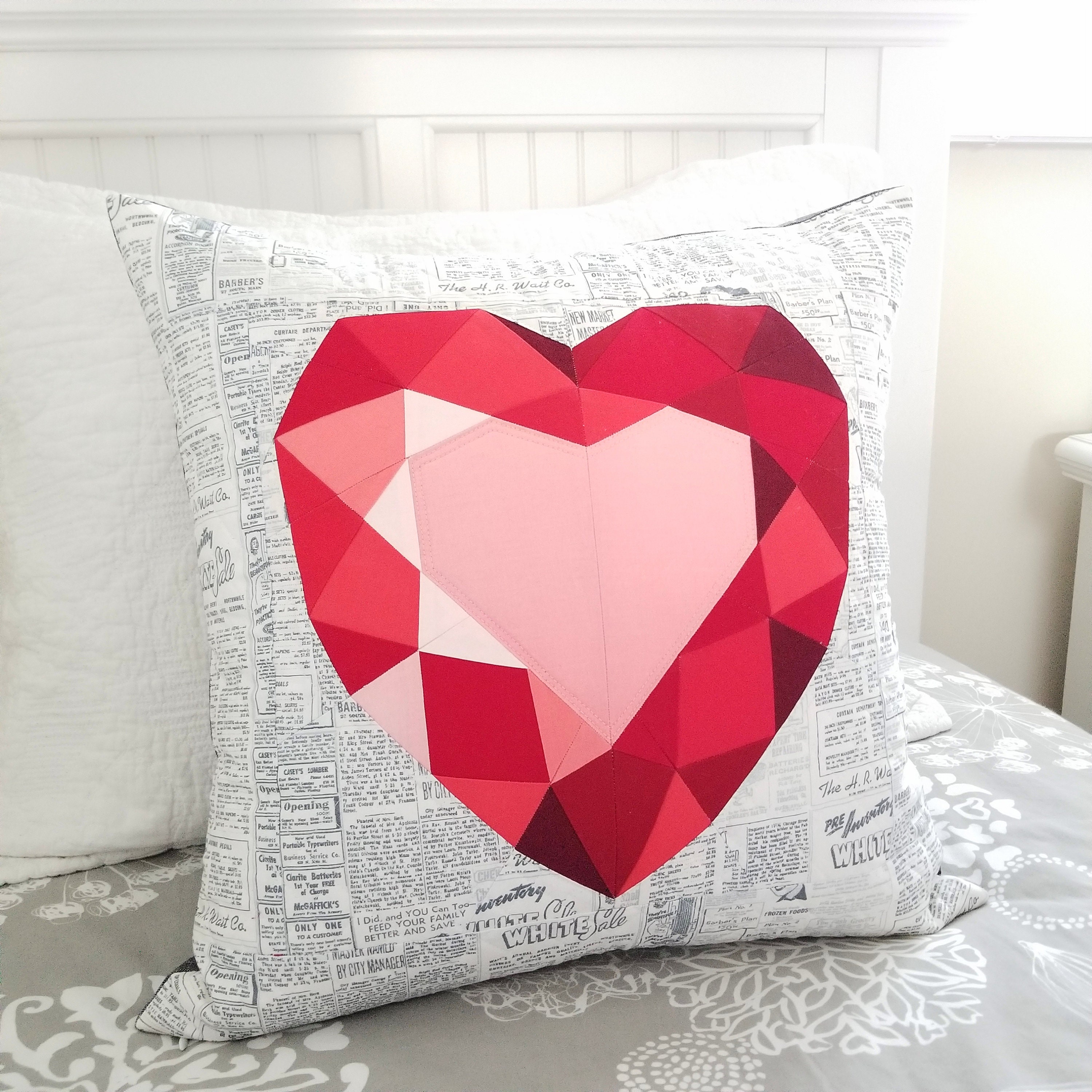 Diamond Heart Foundation Paper Piecing Pattern | Etsy