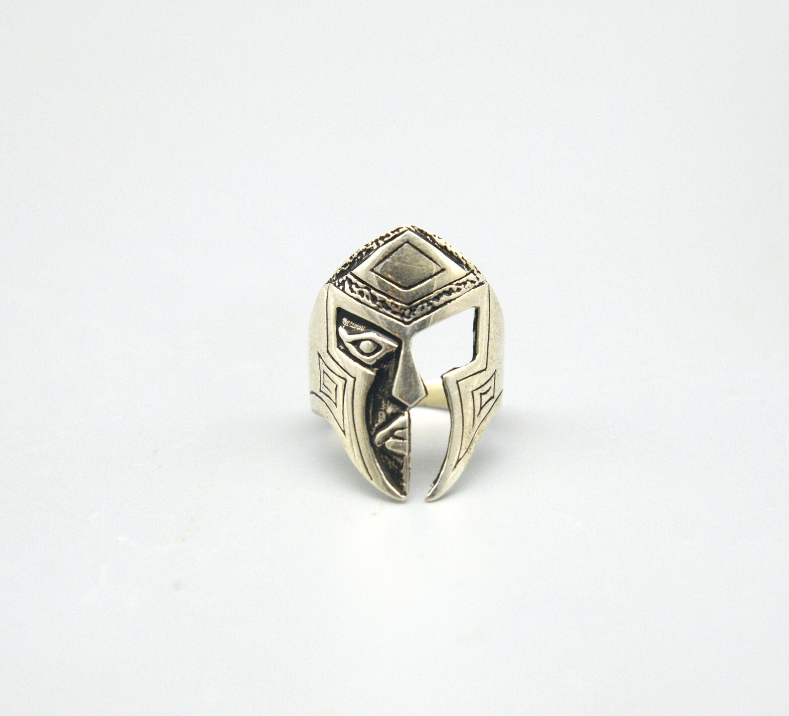 Sterling Silver Ring Spartan Helmet Gladiator Ring Silver - Etsy