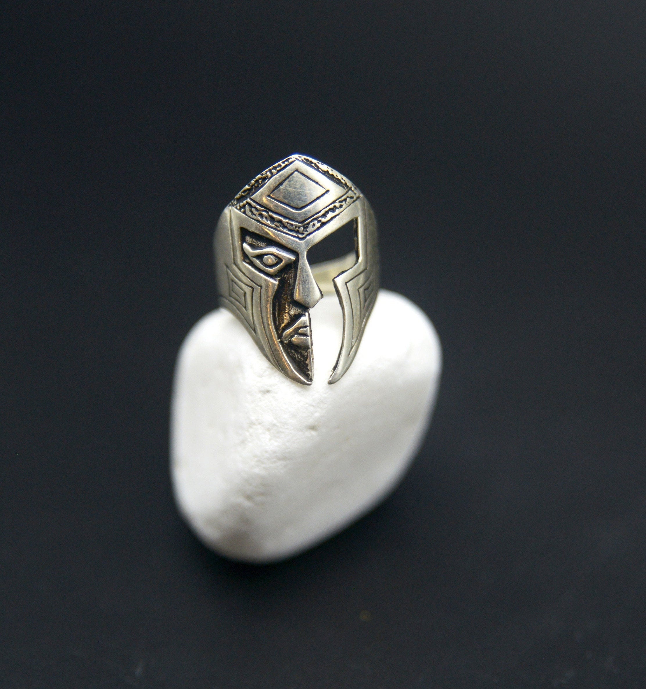 Sterling Silver Ring Spartan Helmet Gladiator Ring Silver - Etsy