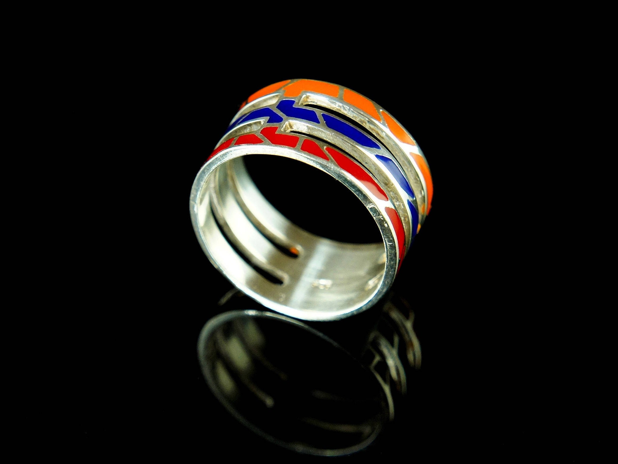 Enamel on Silver - Sterling Silver Ring – Silver Ring - Armenian Gifts ...