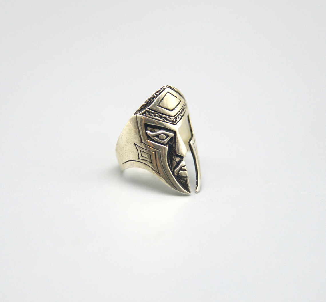 Sterling Silver Ring Spartan Helmet Gladiator Ring Silver - Etsy