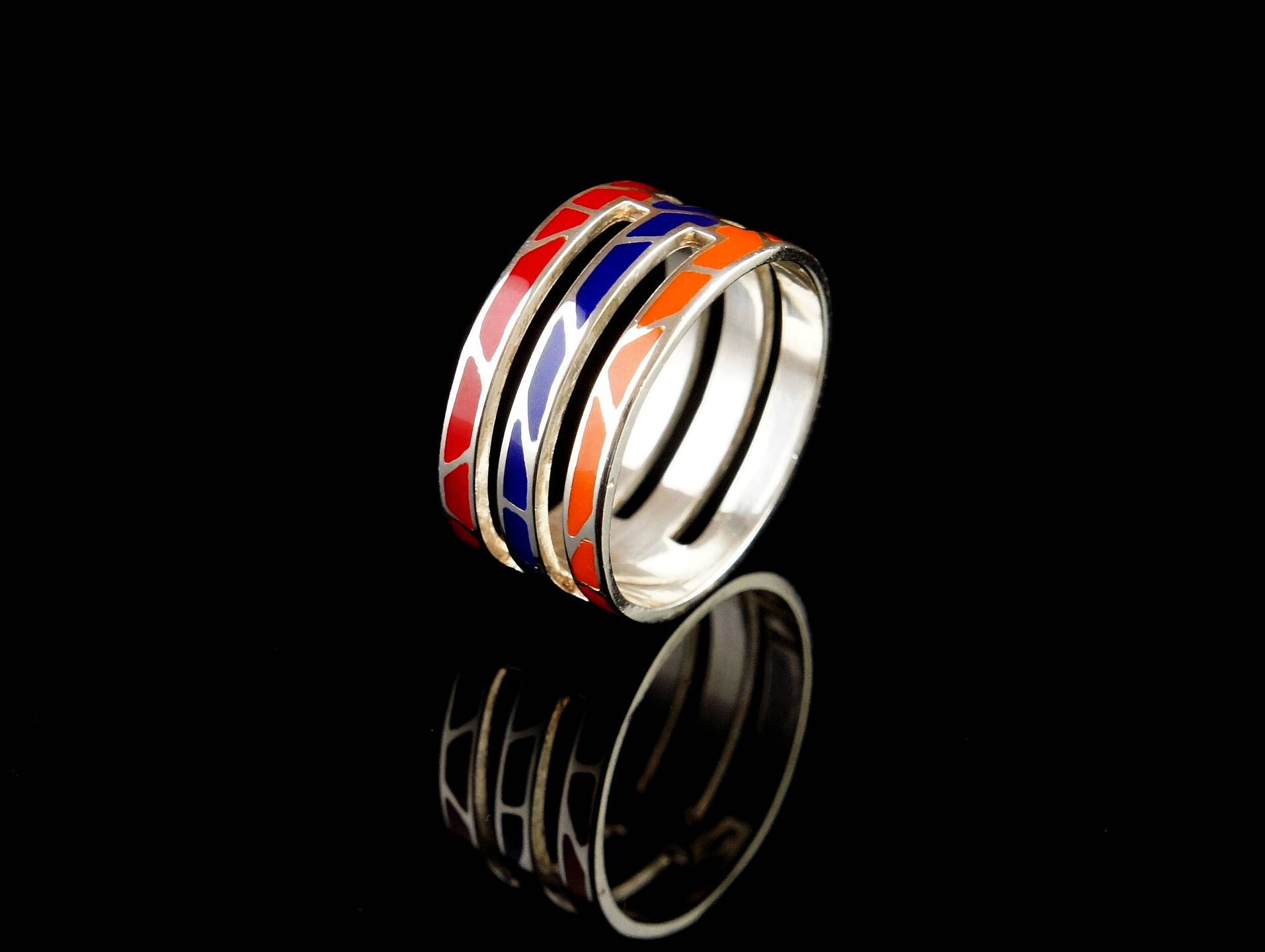 Enamel on Silver Sterling Silver Ring Silver Ring Armenian Gifts ...