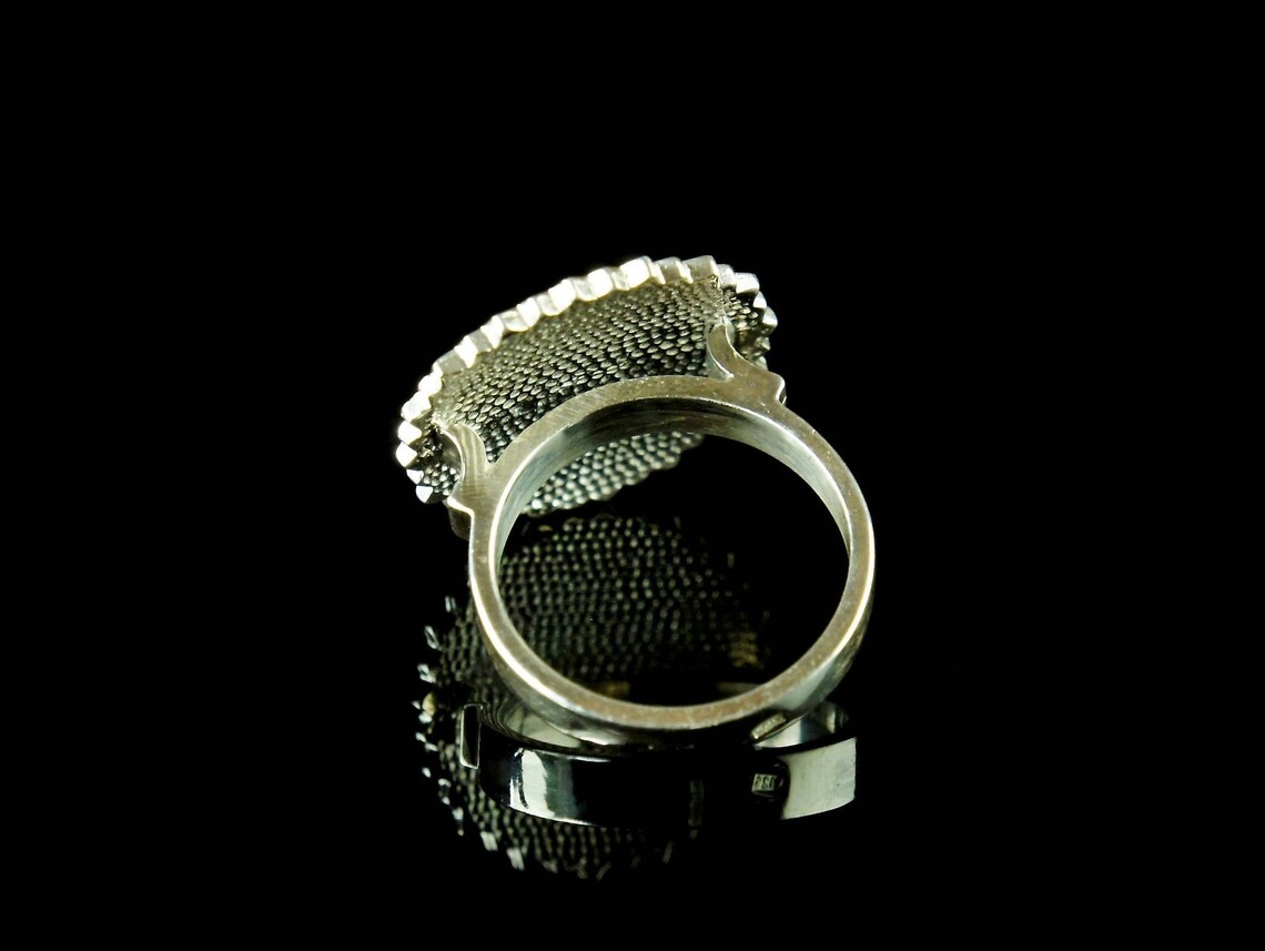 Enamel on Silver Sterling Silver Ring Silver Ring - Etsy