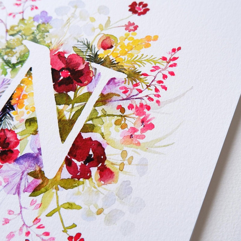 Watercolor Monogram - Etsy