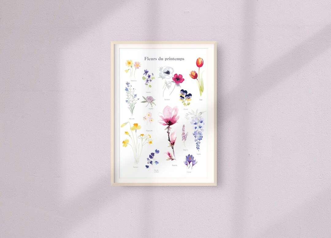 Spring Flowers // A3 or A4 Watercolor Flowers Fine Art Handmade Floral ...
