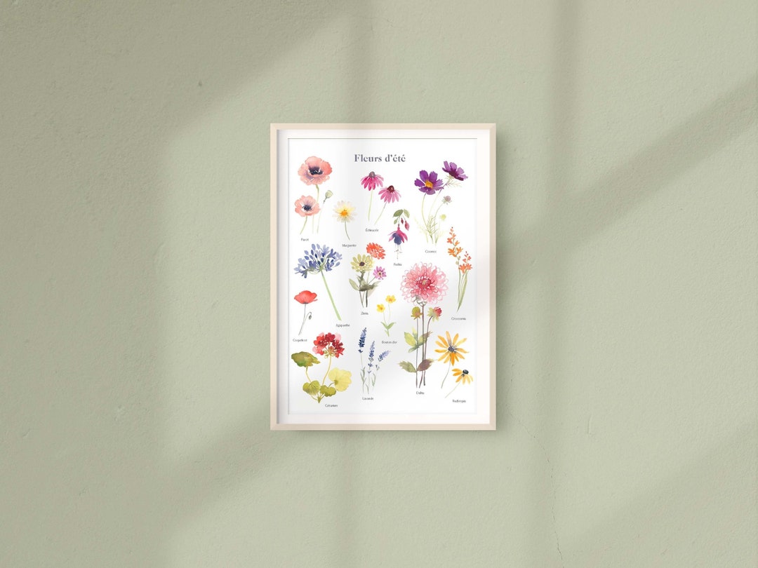 Summer Flowers // A3 or A4 Watercolor Flowers Fine Art Handmade Floral ...