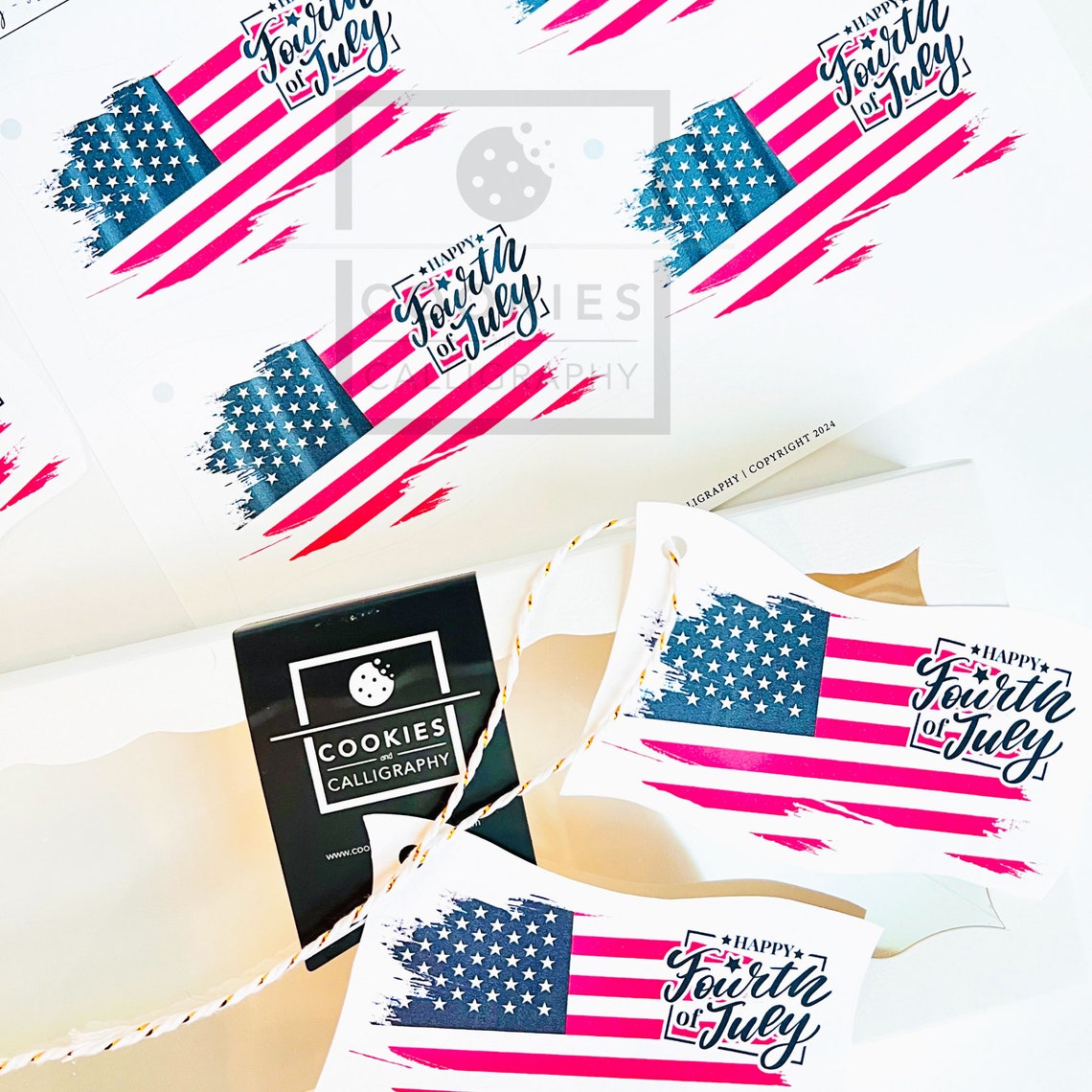 Happy 4th of July American Flag Gift Tags | Independence Day Gift Tag ...