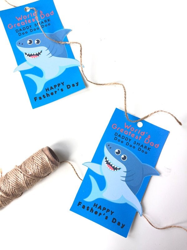 Happy Fathers Day Daddy Shark Gift Tags Printable PDF Download - Etsy