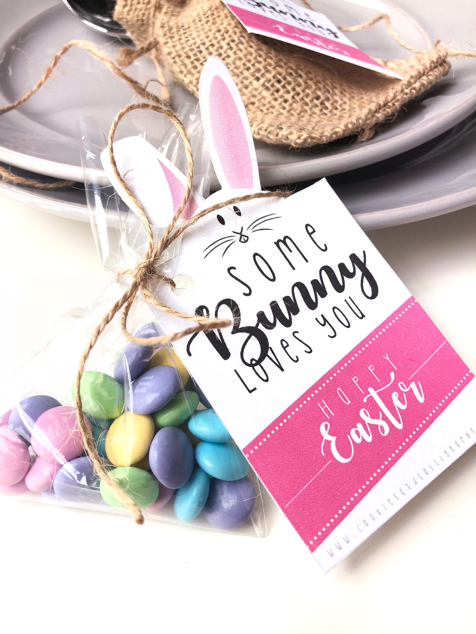 Happy Easter Bunny Shaped Gift Tags | Some Bunny Loves You | Printable ...