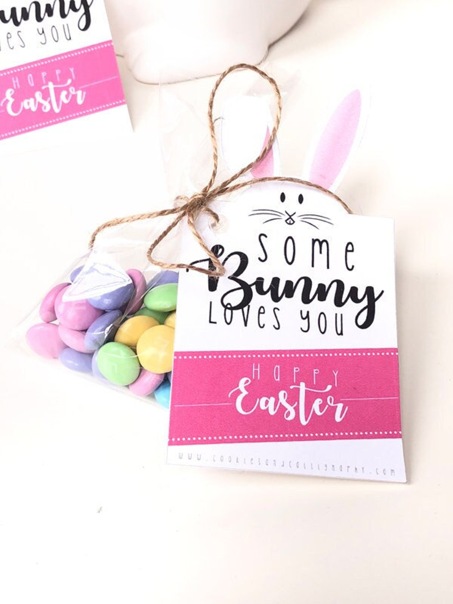 Happy Easter Bunny Shaped Gift Tags | Some Bunny Loves You | Printable ...