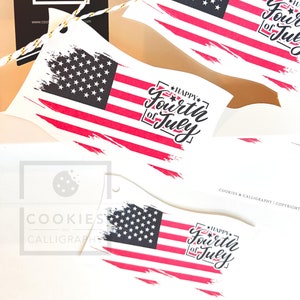 Happy 4th of July American Flag Gift Tags | Independence Day Gift Tag ...