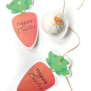 Happy Easter Carrot Shaped Gift Tags | Printable PDF Download - Etsy