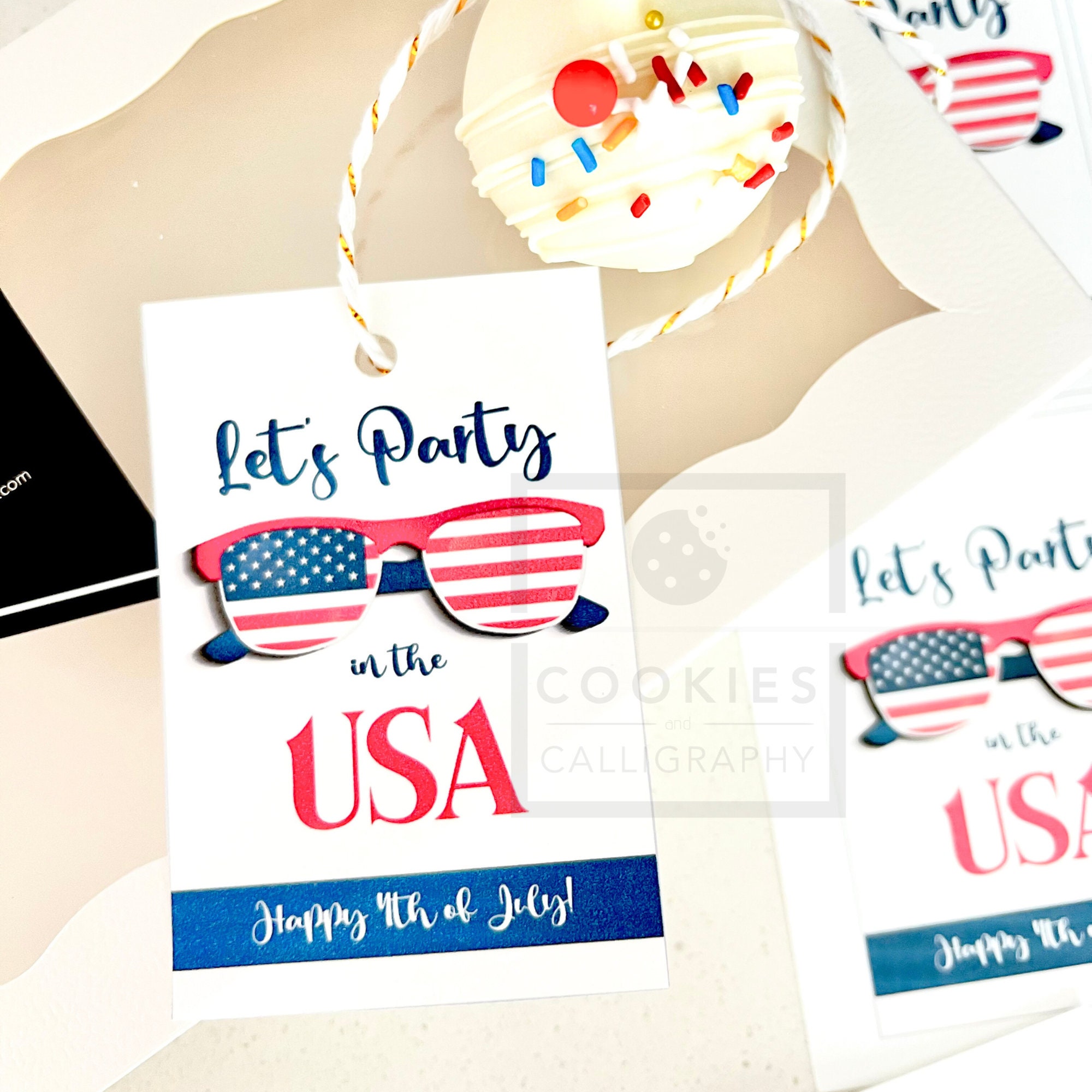 Happy 4th of July Party in the USA Gift Tags Independence Day Gift Tag ...