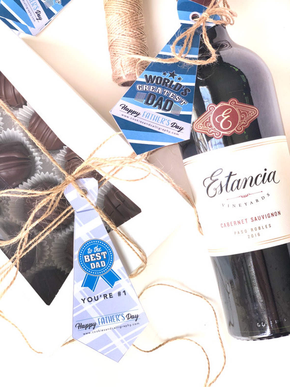 Happy Fathers Day Necktie Gift Tags Printable PDF Download - Etsy