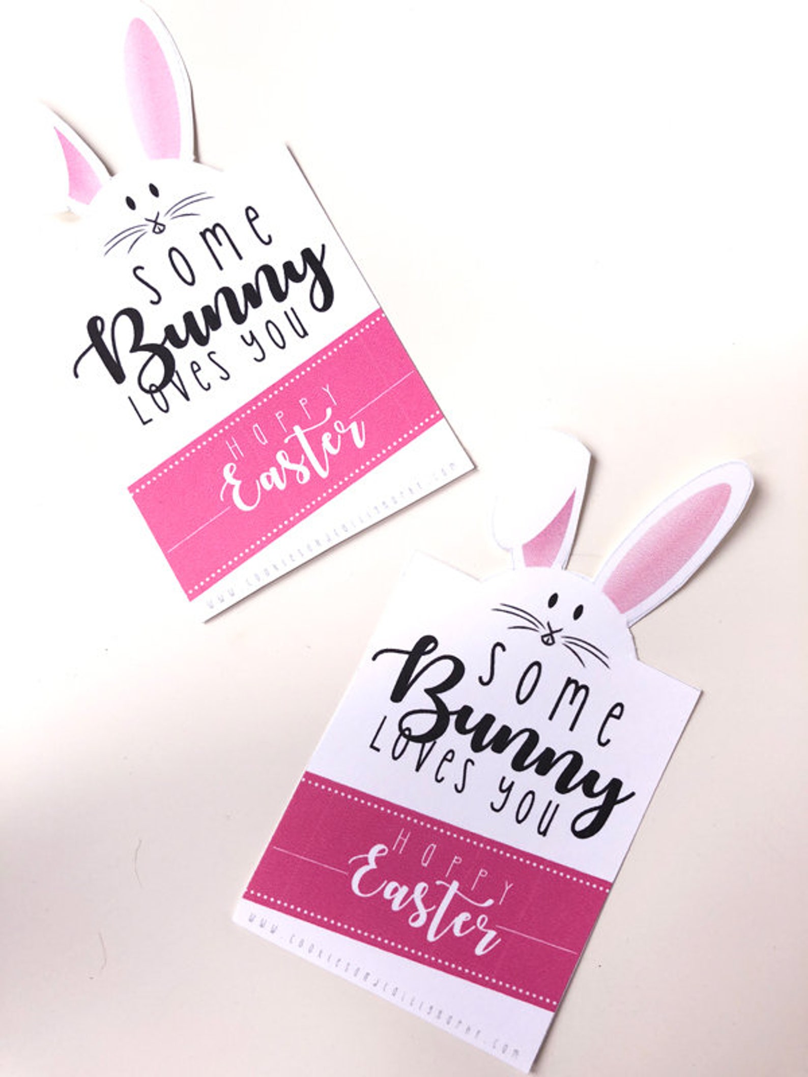 Happy Easter Bunny Shaped Gift Tags | Some Bunny Loves You | Printable ...