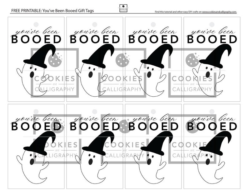 You've Been Booed Happy Halloween Gift Tag Set | Printable PDF Download ...