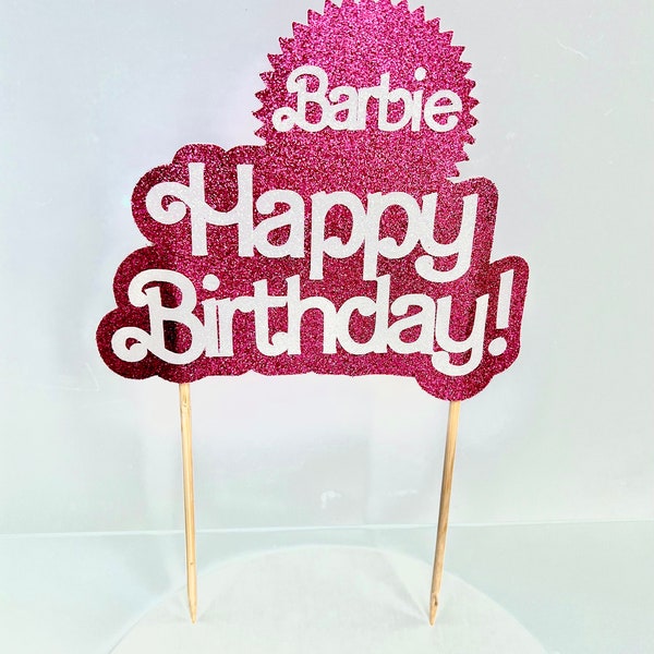 Happy Birthday Barbie Cake Topper - Etsy