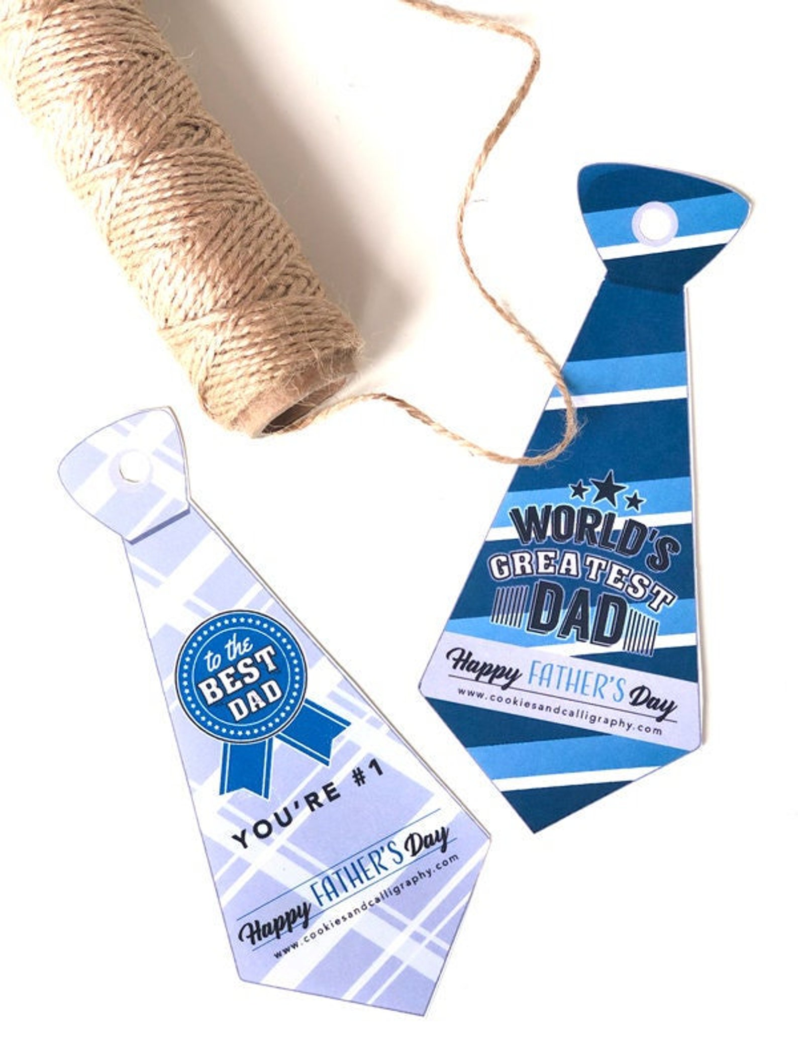 Happy Fathers Day Necktie Gift Tags | Printable PDF Download - Etsy