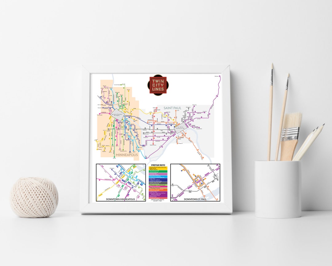 Minneapolis-st. Paul Twin Cities Rapid Transit Company Streetcar Map ...