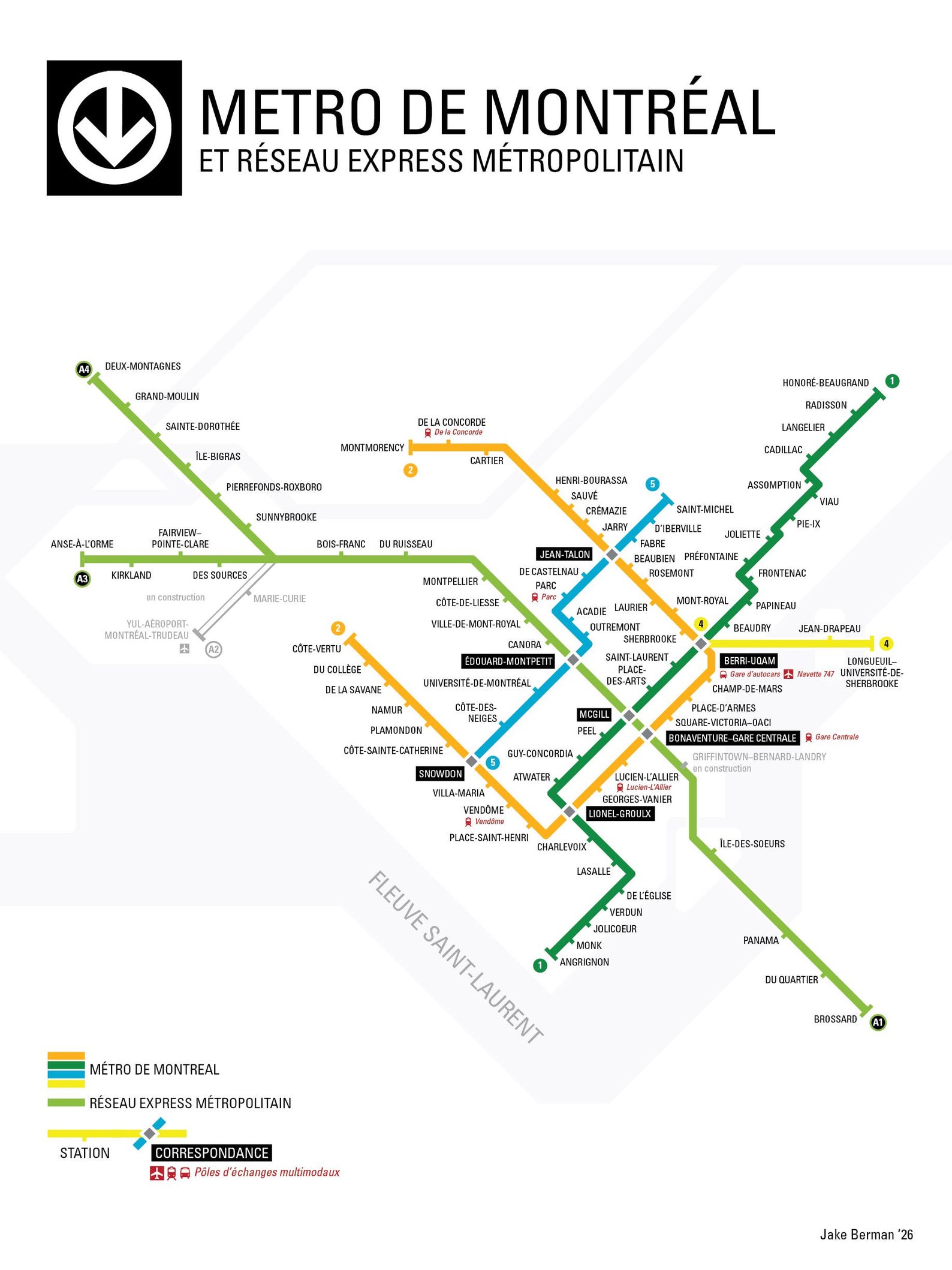 Montreal Metro Map Poster - Etsy