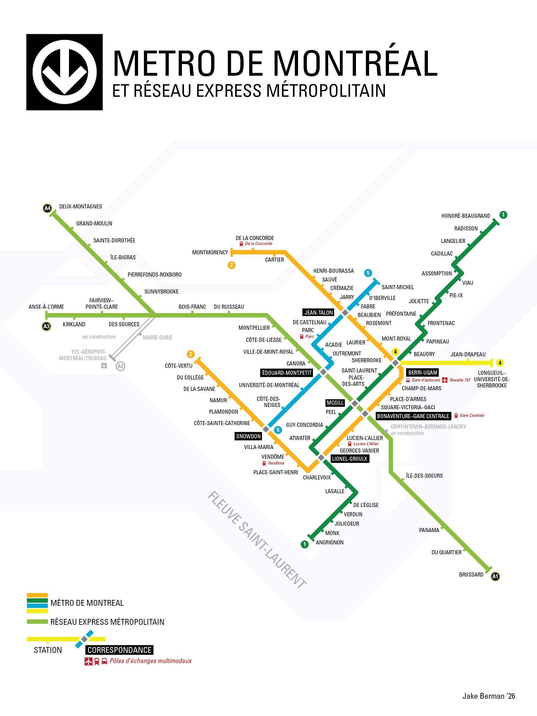 Montreal Metro Map Poster - Etsy