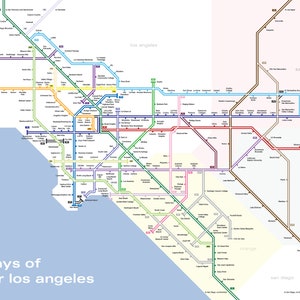 Los Angeles Freeways and Highway Map Print - Etsy