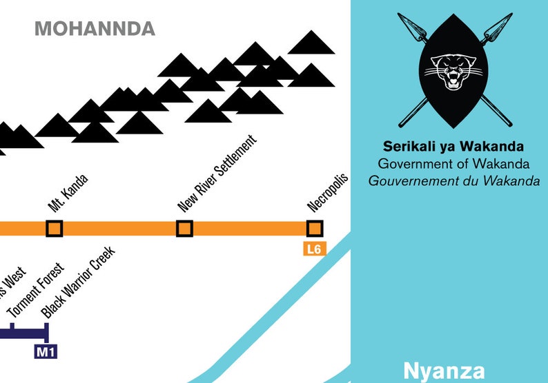 Original Map of Wakanda - Black Panther From the Marvel Movie - Etsy